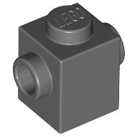LEGO Steen 1x1 met 2 Zij-noppen DONKERGRIJS (100 stuks) | BRICKshop ...