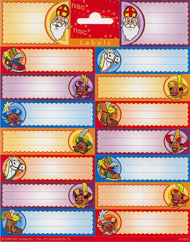 Stickervel Sinterklaas Labels MULTI | 8711586361950 | BRICKshop - LEGO ...
